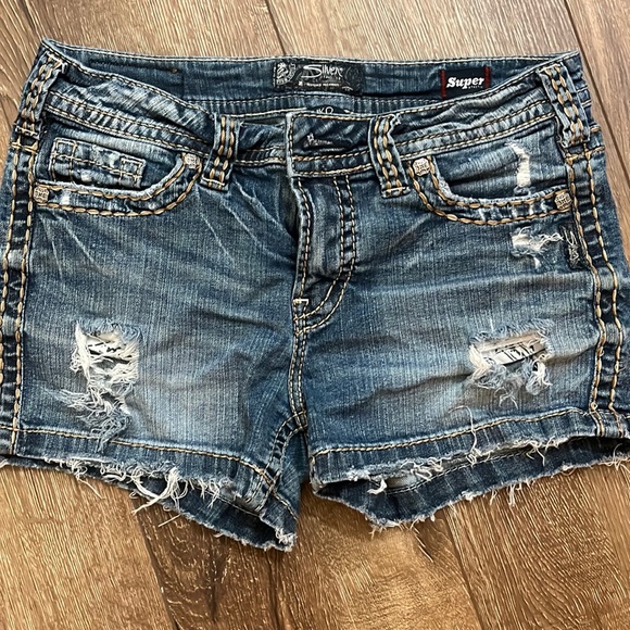 Silver Jeans | Shorts | Distressed Silver Jean Shorts | Poshmark